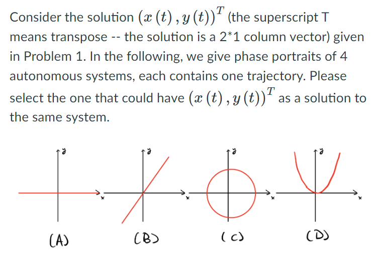 Solved Consider the solution (x (t), y(t))+ (the superscript | Chegg.com