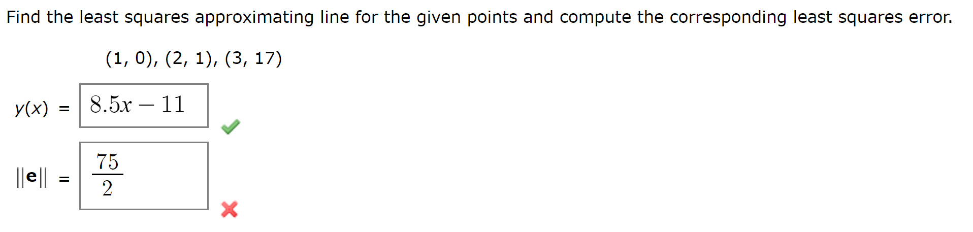 Solved Find the least squares approximating line for the | Chegg.com