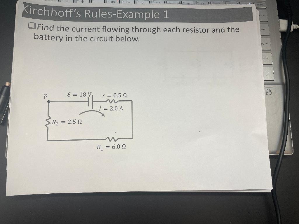Solved Find the current flowing through each resistor and | Chegg.com
