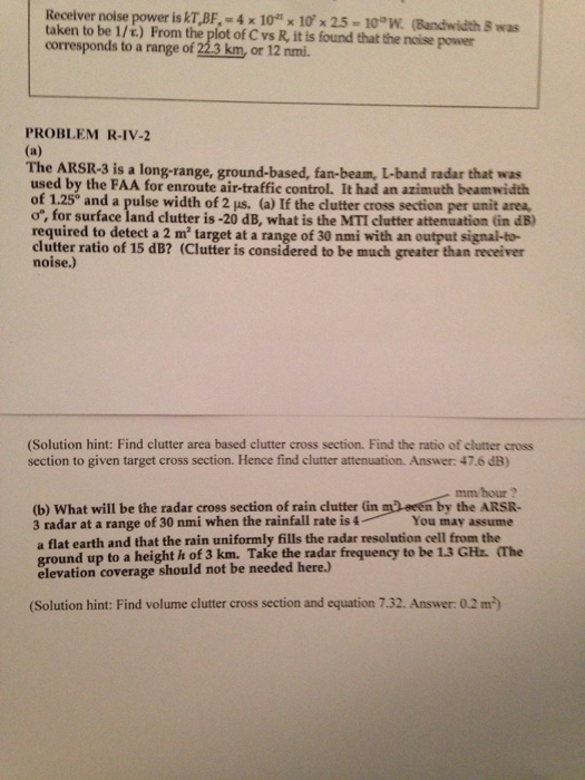 (a) The ARSR-3 is a long-range, ground-based, | Chegg.com