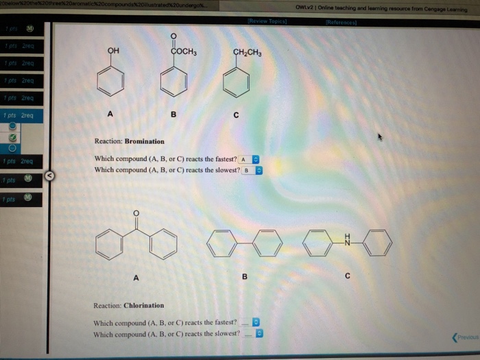 Solved COH prs 2req Reaction: Chlorination Which compound | Chegg.com