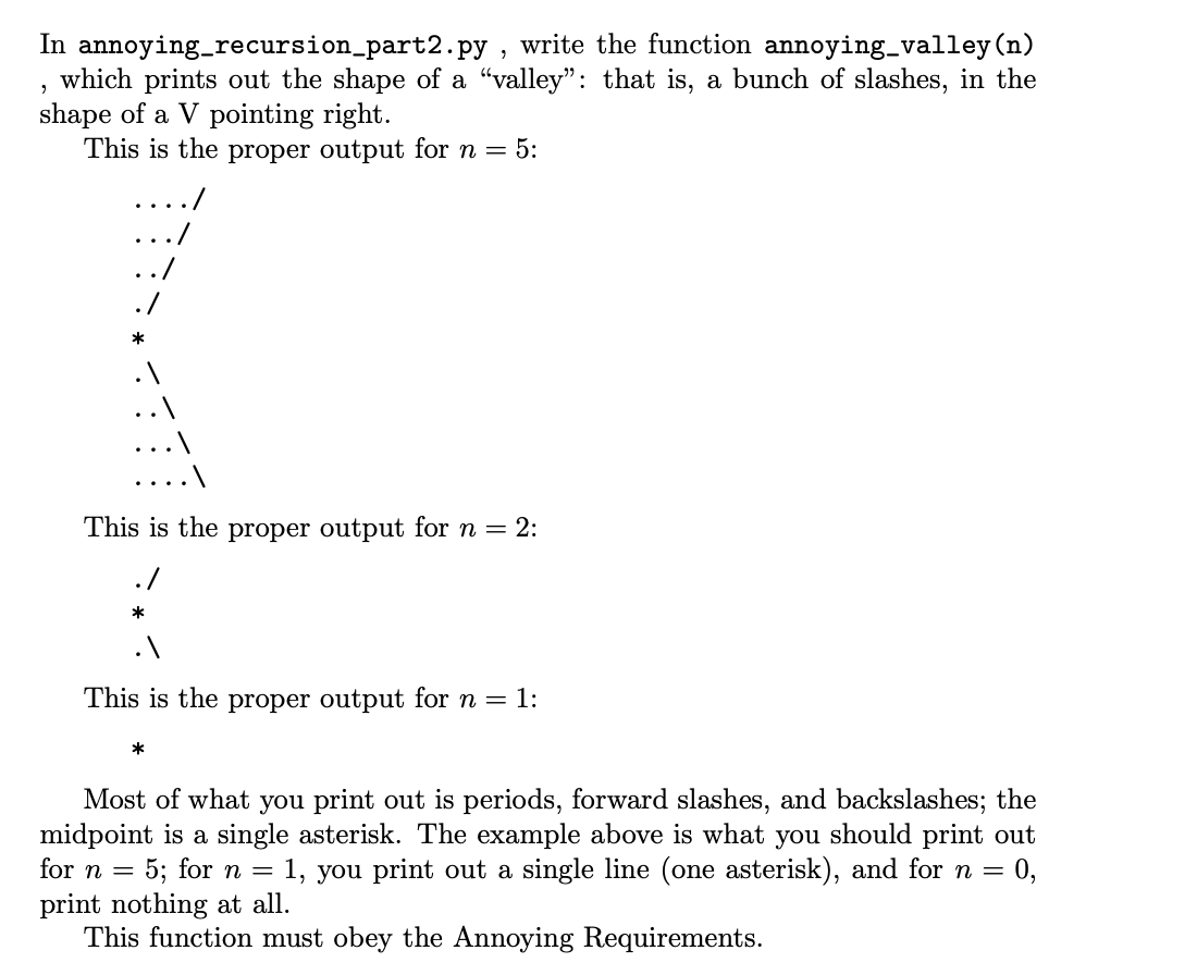 Solved Every “annoying” function must have special cases for | Chegg.com