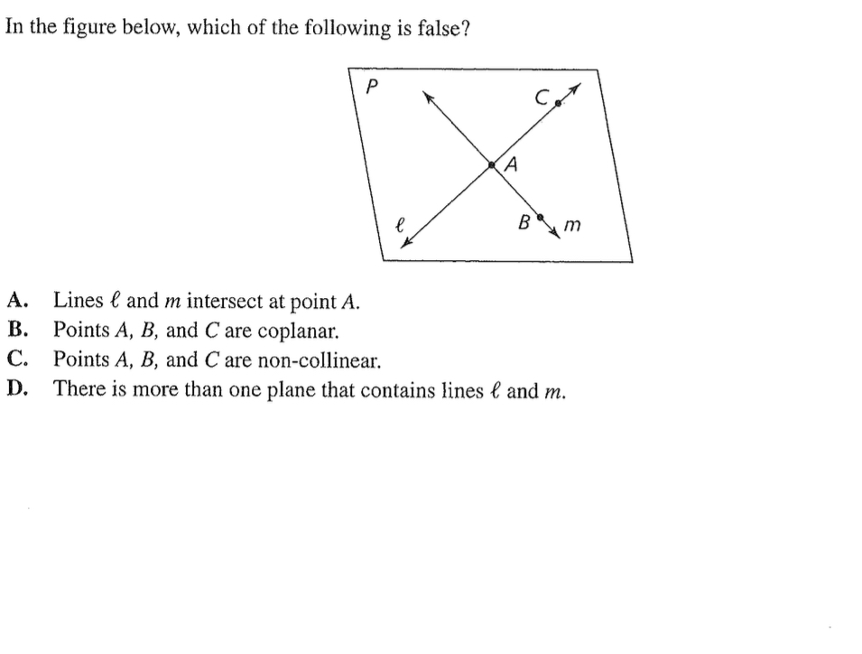 Solved In the figure below, which of the following is false? | Chegg.com