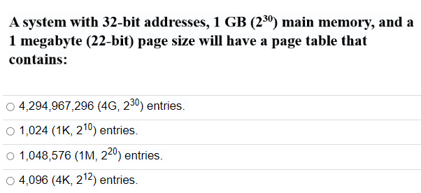 Solved A system with 32-bit addresses, 1 GB \\( | Chegg.com
