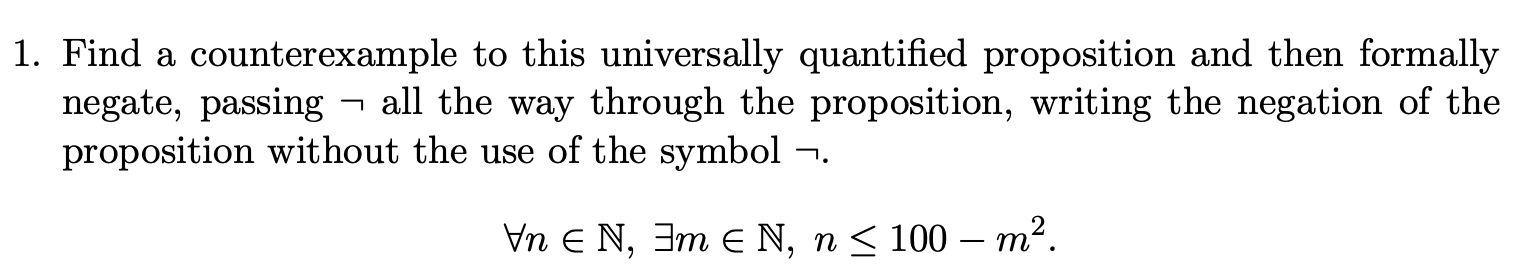 Solved 1. Find a counterexample to this universally | Chegg.com