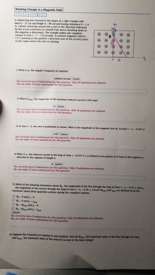 Solved Rotating Triangle in a Magnetic Field A conducting | Chegg.com