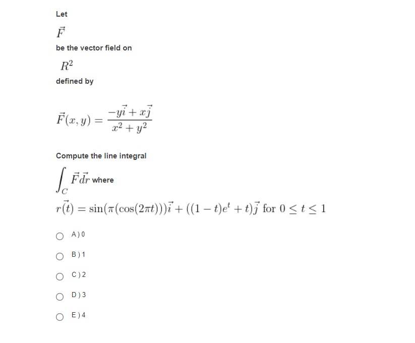 Solved Let F be the vector field on R2 defined by | Chegg.com