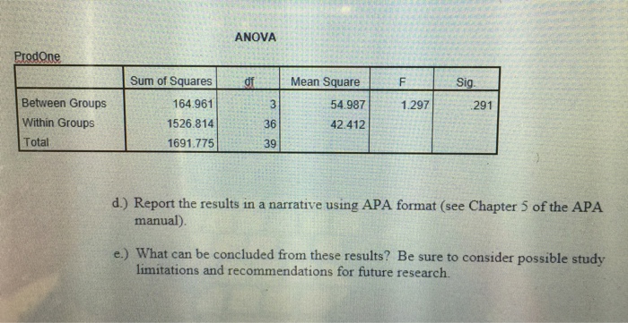 Solved Report the results in a narrative using APA format | Chegg.com