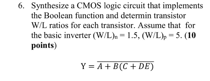 Solved 6. Synthesize a CMOS logic circuit that implements | Chegg.com