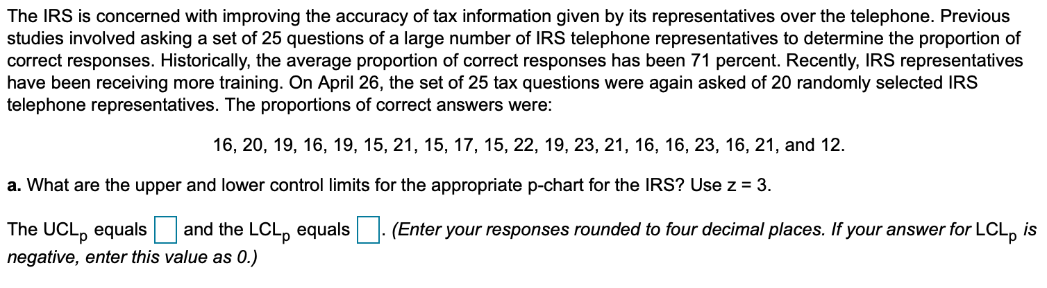 Solved The IRS is concerned with improving the accuracy of | Chegg.com