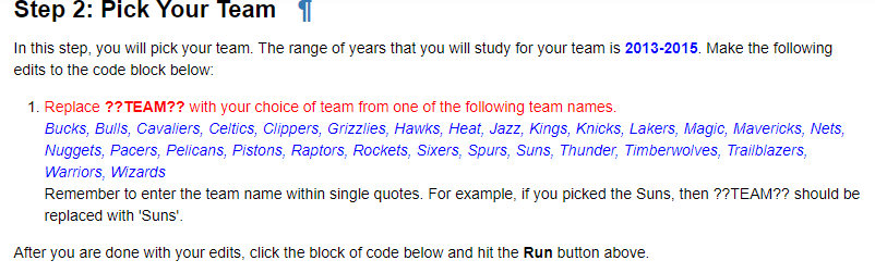 Solved Step 2: Pick Your Team 1 In this step, you will pick | Chegg.com