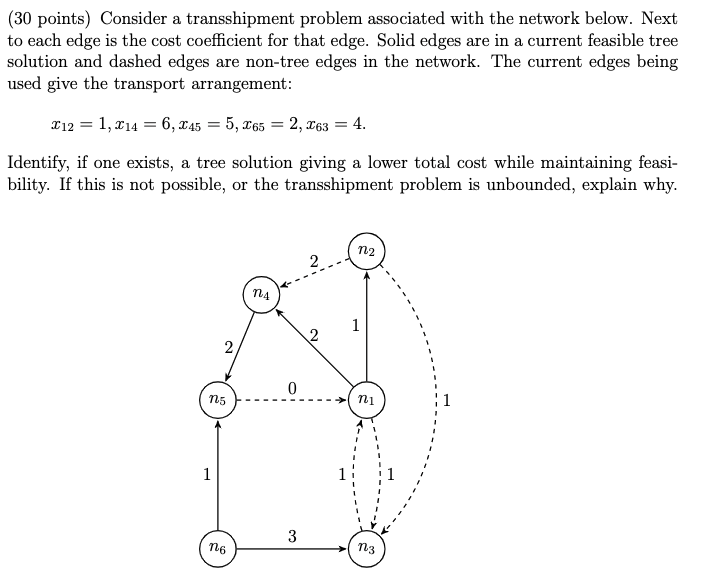 Solved (30 points) Consider a transshipment problem | Chegg.com