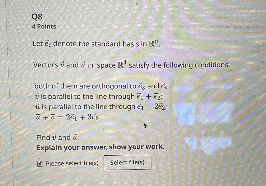 Solved Q84 ﻿PointsLet vec(e)i ﻿denote the standard basis in | Chegg.com
