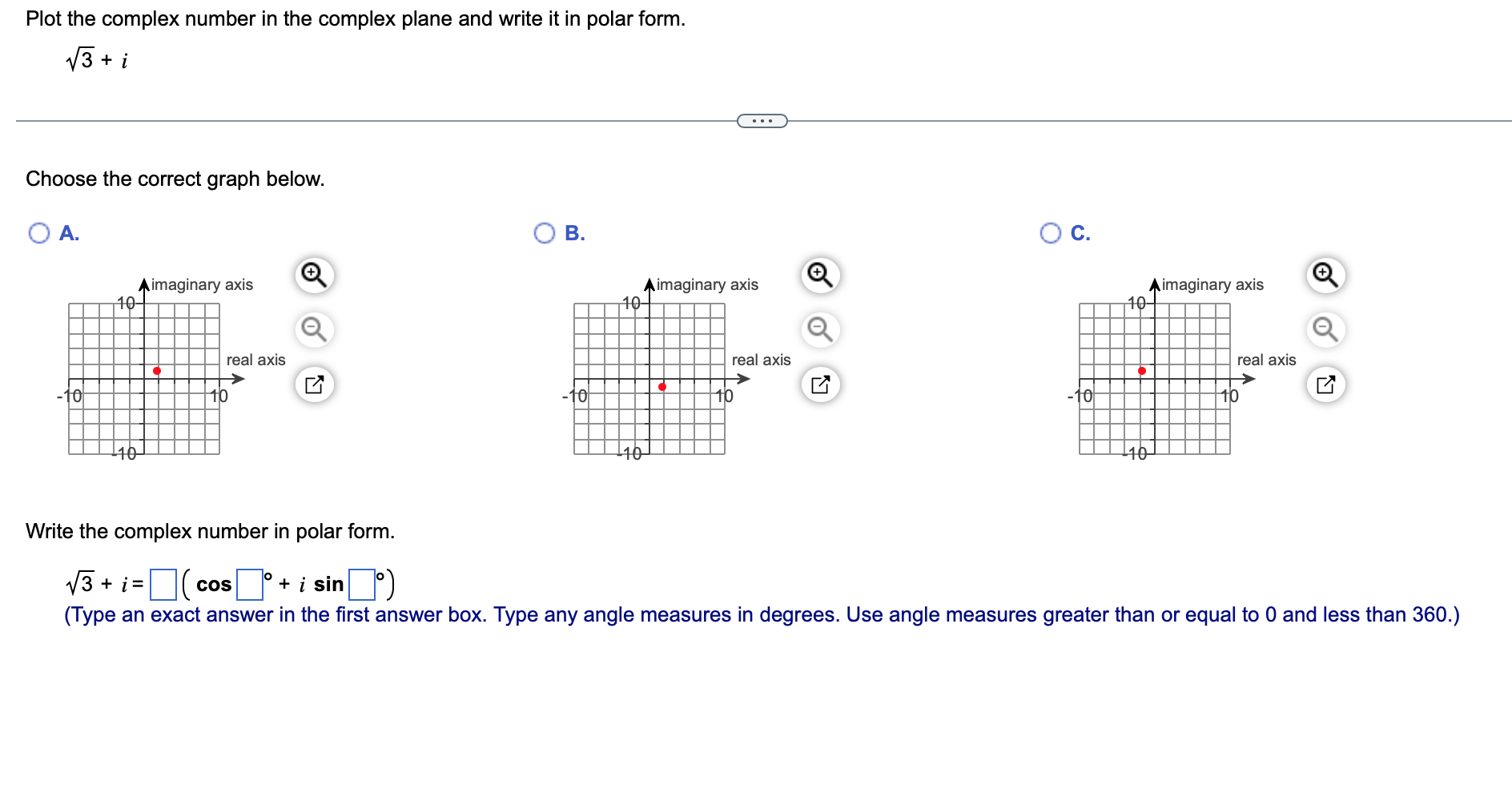 Solved Plot the complex number in the complex plane and | Chegg.com
