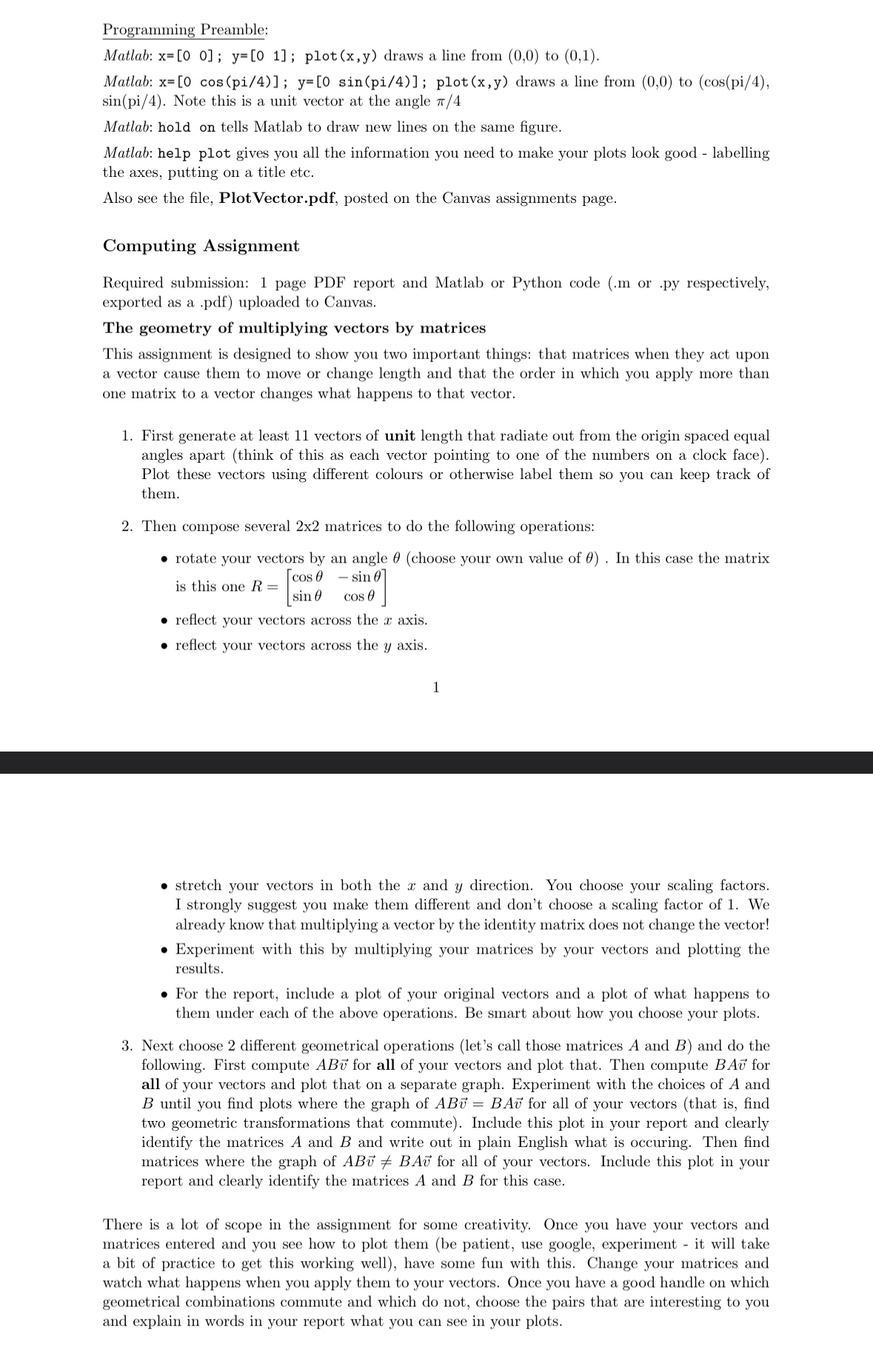 Solved Programming Preamble: Matlab: x=[00];y=[01];plot(x,y) | Chegg.com