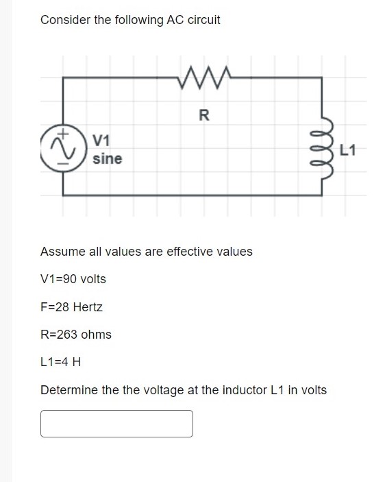 Solved Consider the following AC circuit Assume all values | Chegg.com