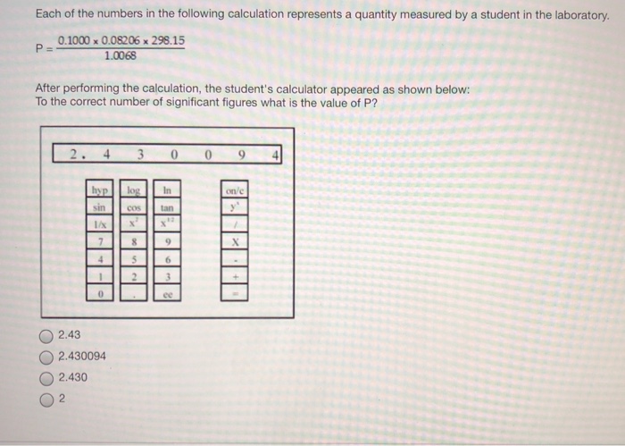 Solved Each of the numbers in the following calculation | Chegg.com