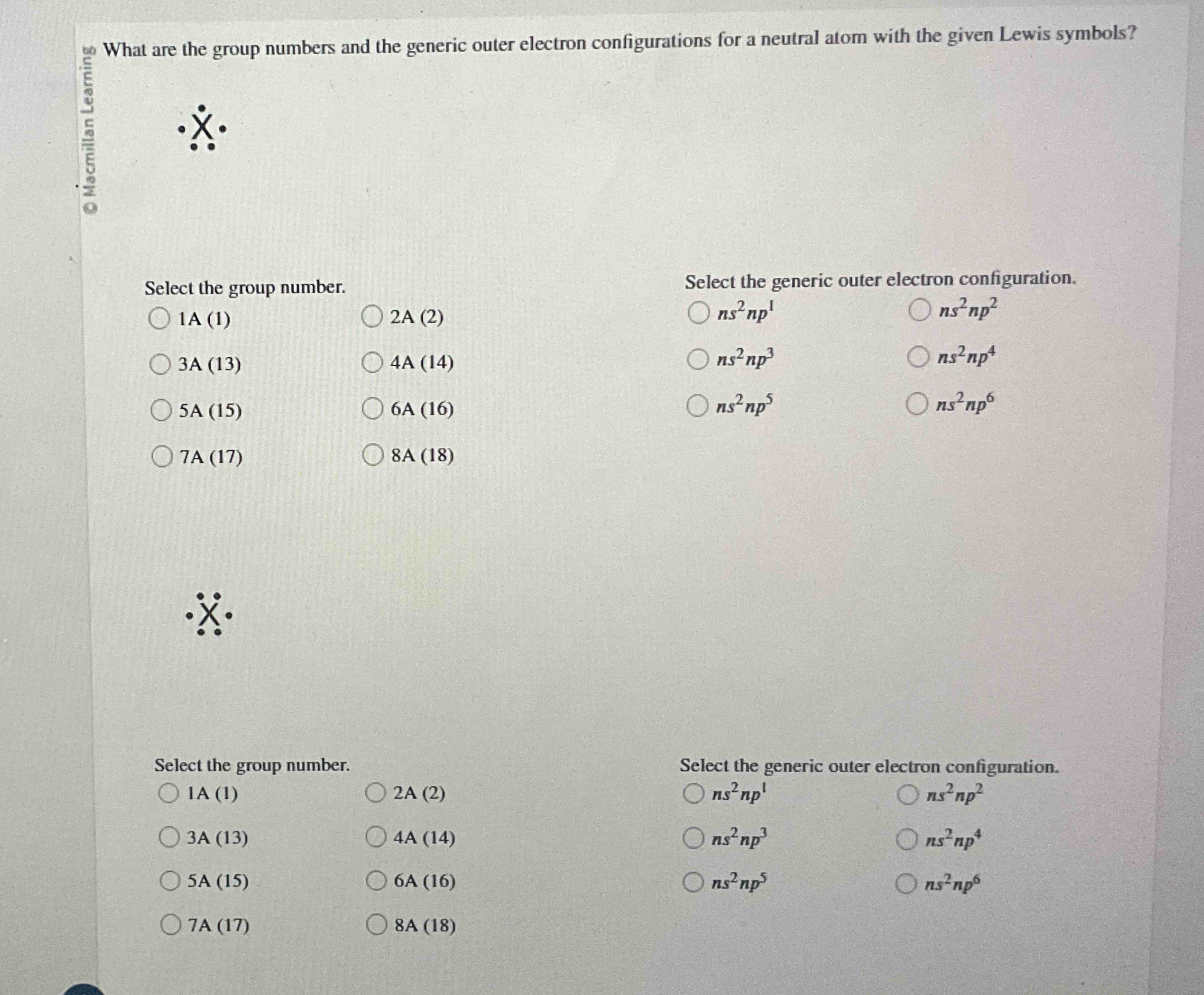 Solved What are the group numbers and the generic outer | Chegg.com