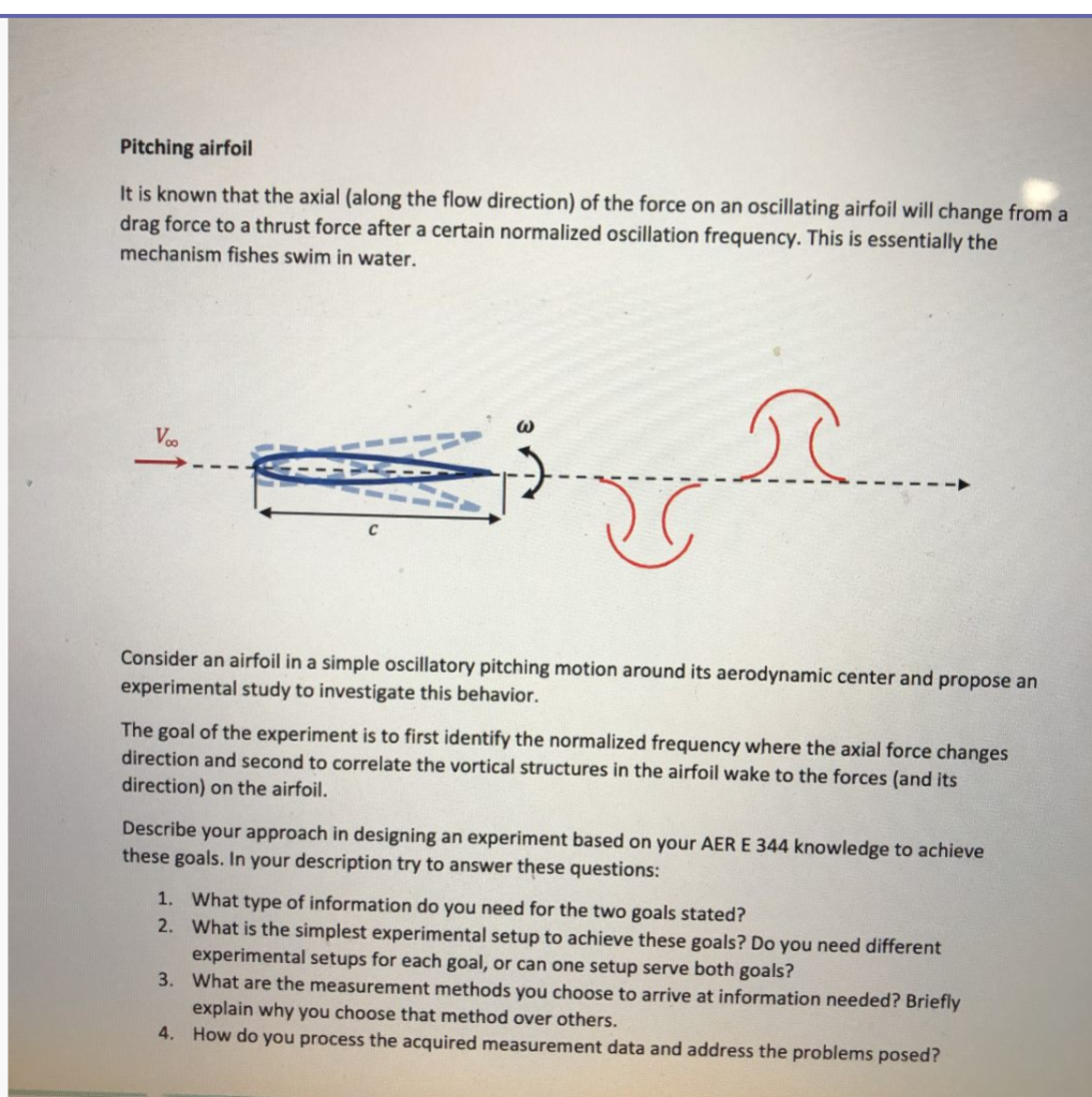 Pitching airfoil It is known that the axial (along | Chegg.com