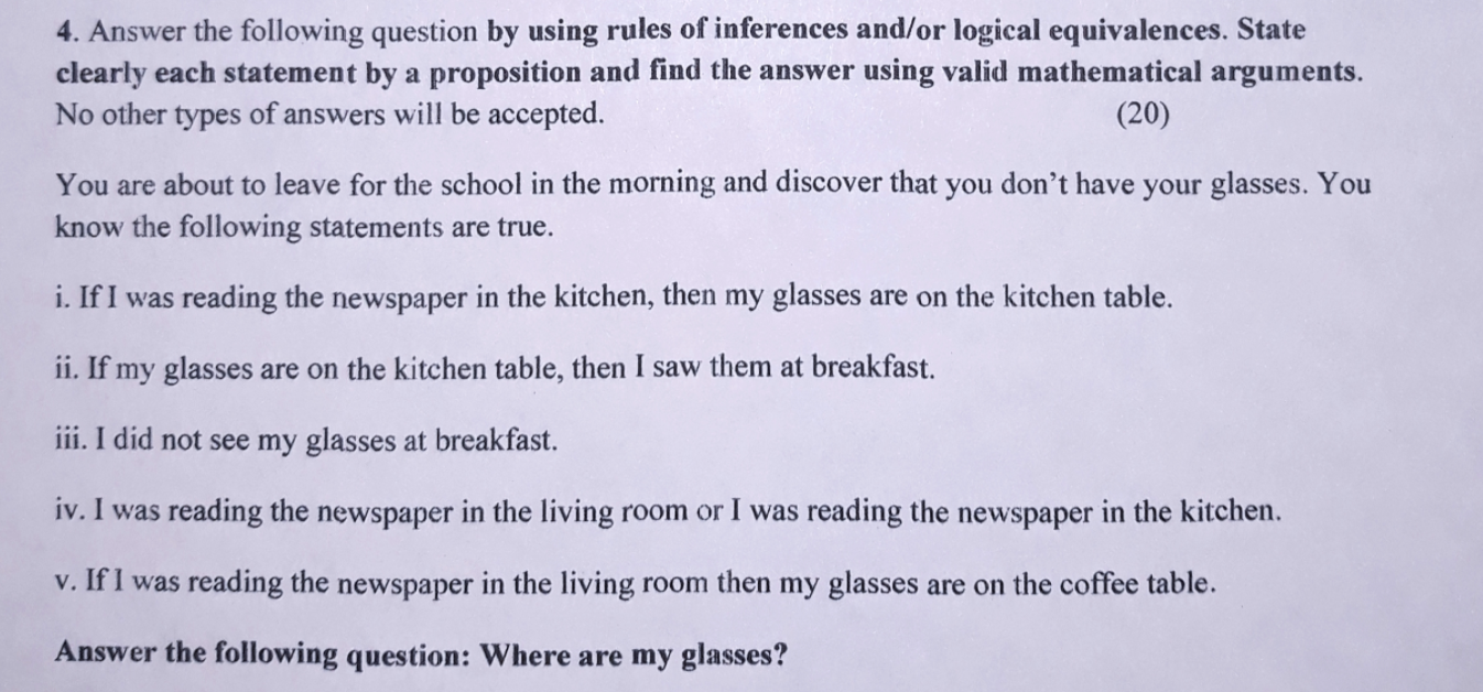Solved 4 Answer The Following Question By Using Rules Of