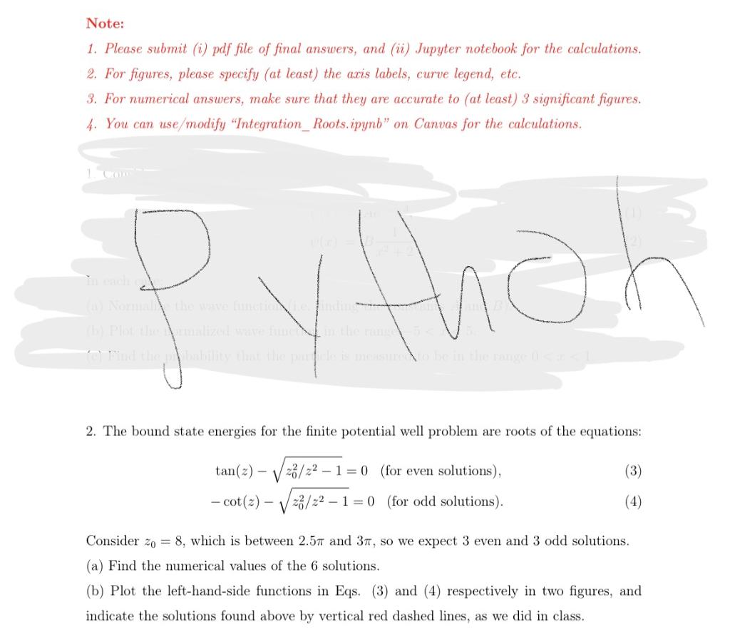 Note: 1. Please submit (i) pdf file of final answers, | Chegg.com