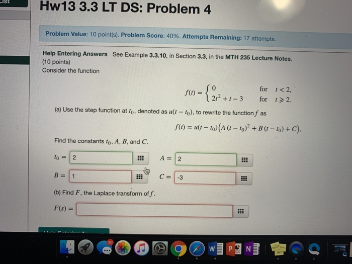 Solved Hw13 3.3 LT DS: Problem 4 Problem Value: 10 points). | Chegg.com