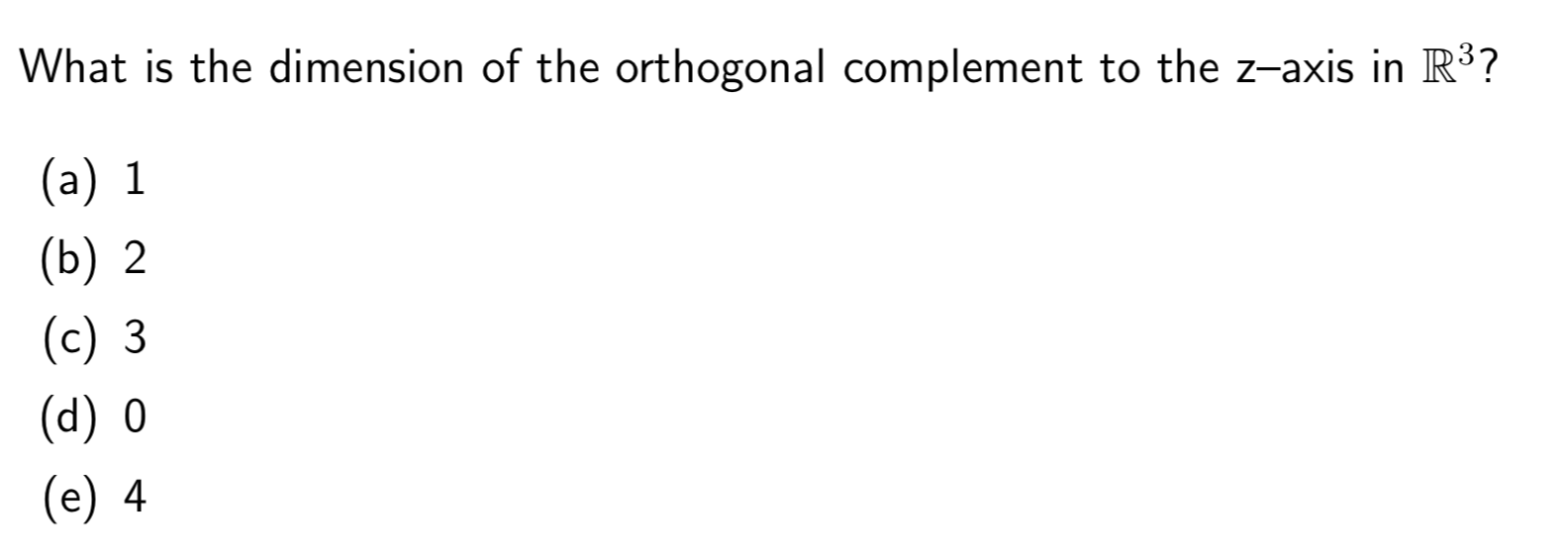 Solved What is the dimension of the orthogonal complement to | Chegg.com