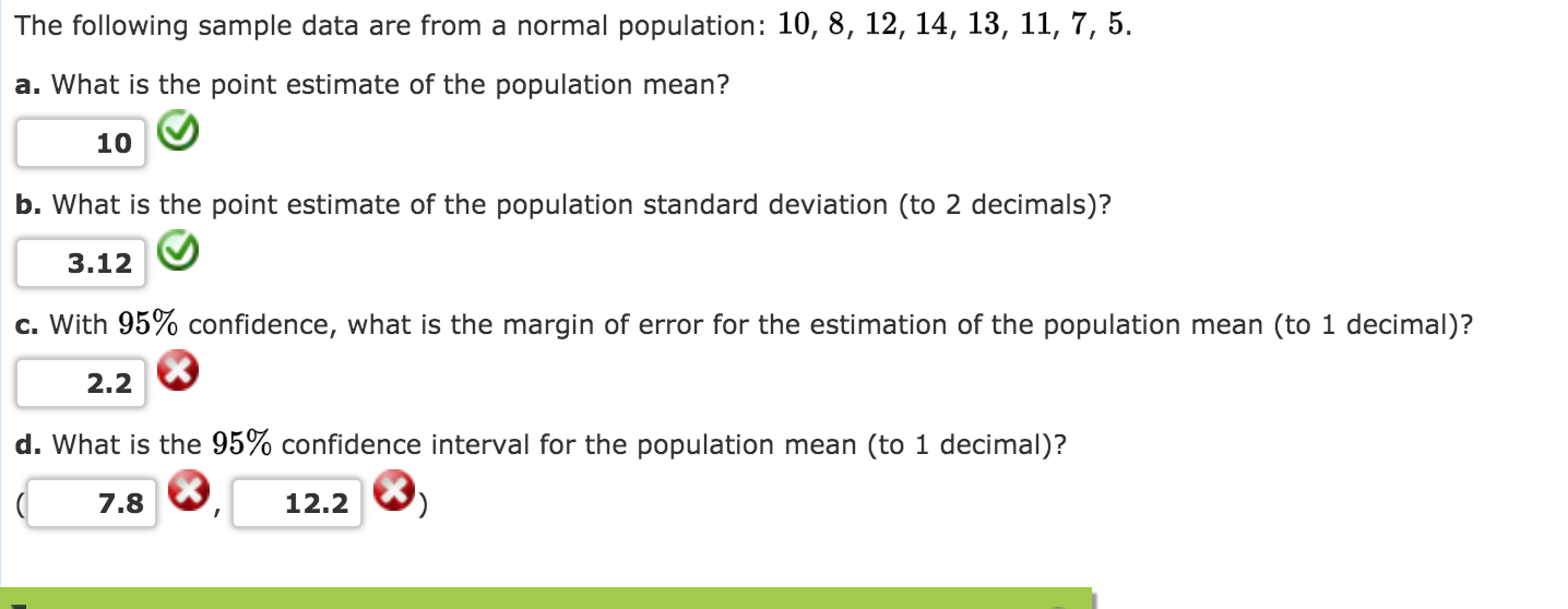 Solved The Following Sample Data Are From A Normal Chegg