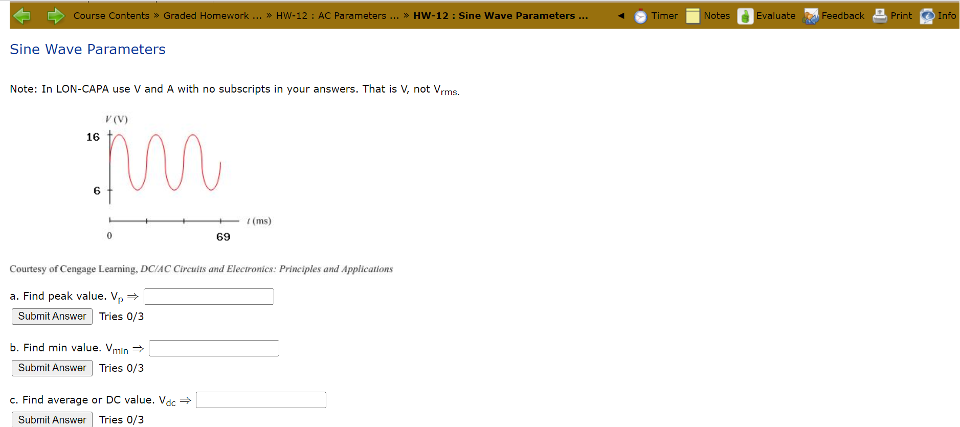 Solved Note: In LON-CAPA use V and A with no subscripts in | Chegg.com