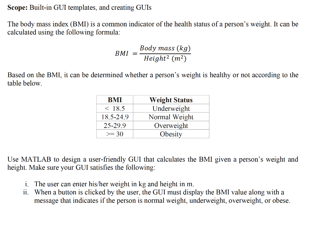 Scope: Built-in GUI templates, and creating GUIS The | Chegg.com