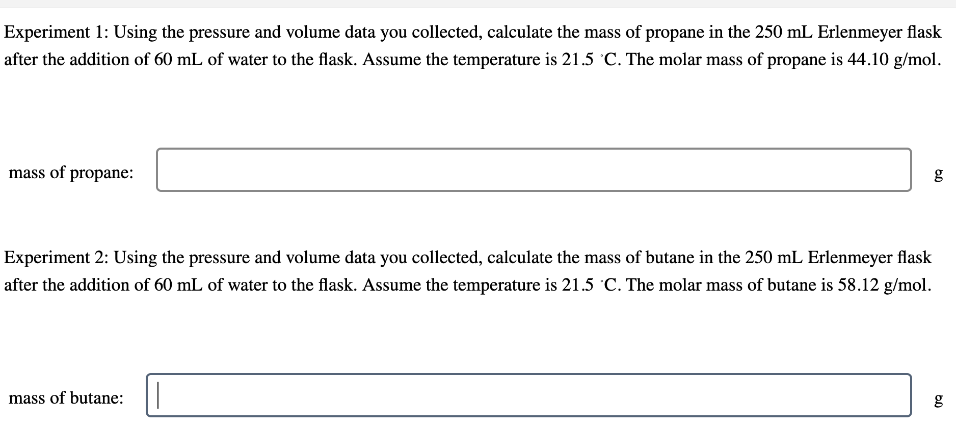 Solved Experiment 1: Using the pressure and volume data you | Chegg.com