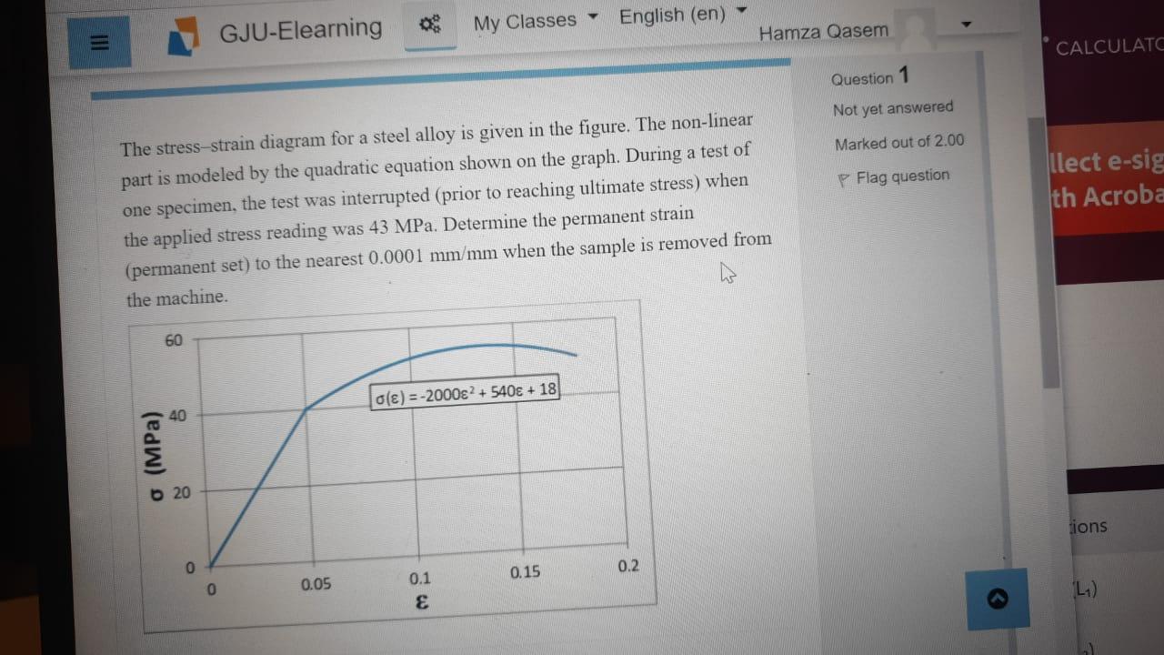 Solved GJU-Elearning My Classes English (en) Hamza Qasem | Chegg.com