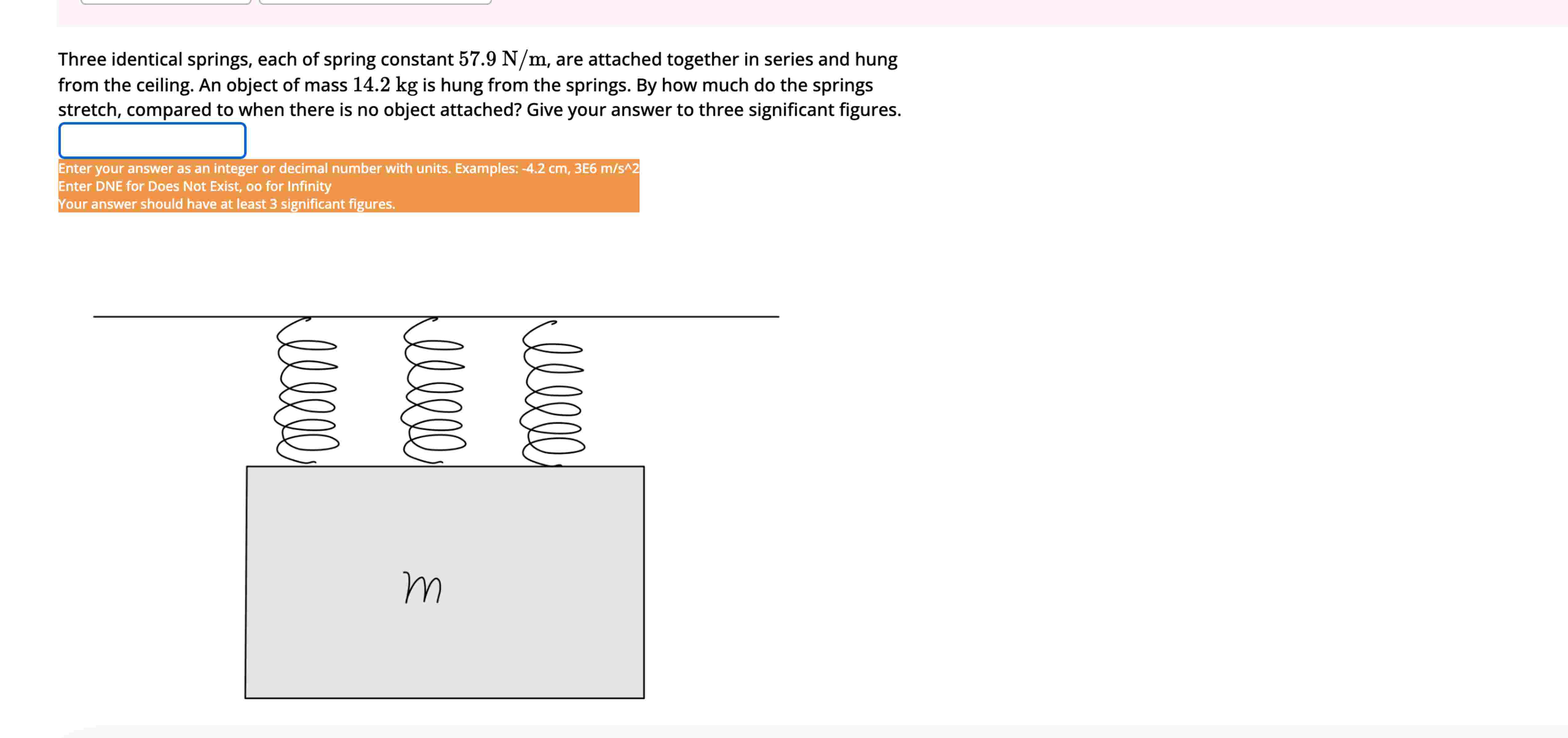 Solved Three identical springs, each of spring constant | Chegg.com