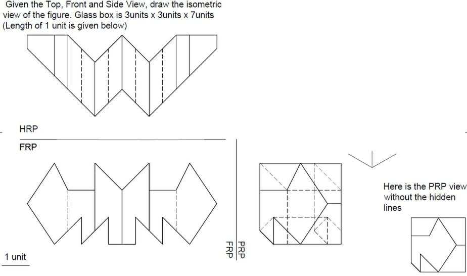 Solved Given The Top Front And Side View Draw The Chegg