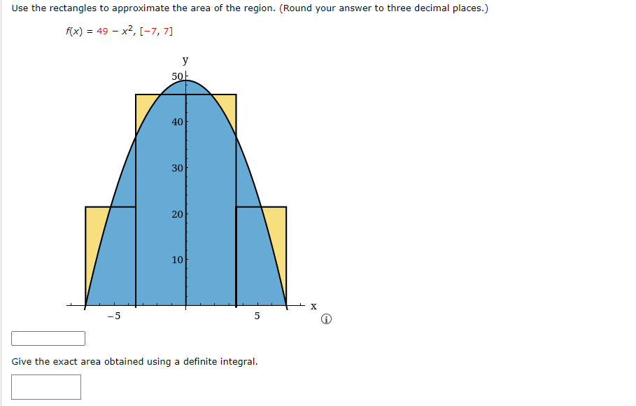 Solved Use the rectangles to approximate the area of the | Chegg.com Solved Use the rectangles to approximate the area of the | Chegg.com