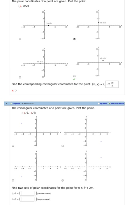 Solved The Polar Coordinates Of A Point Are Given Plot The