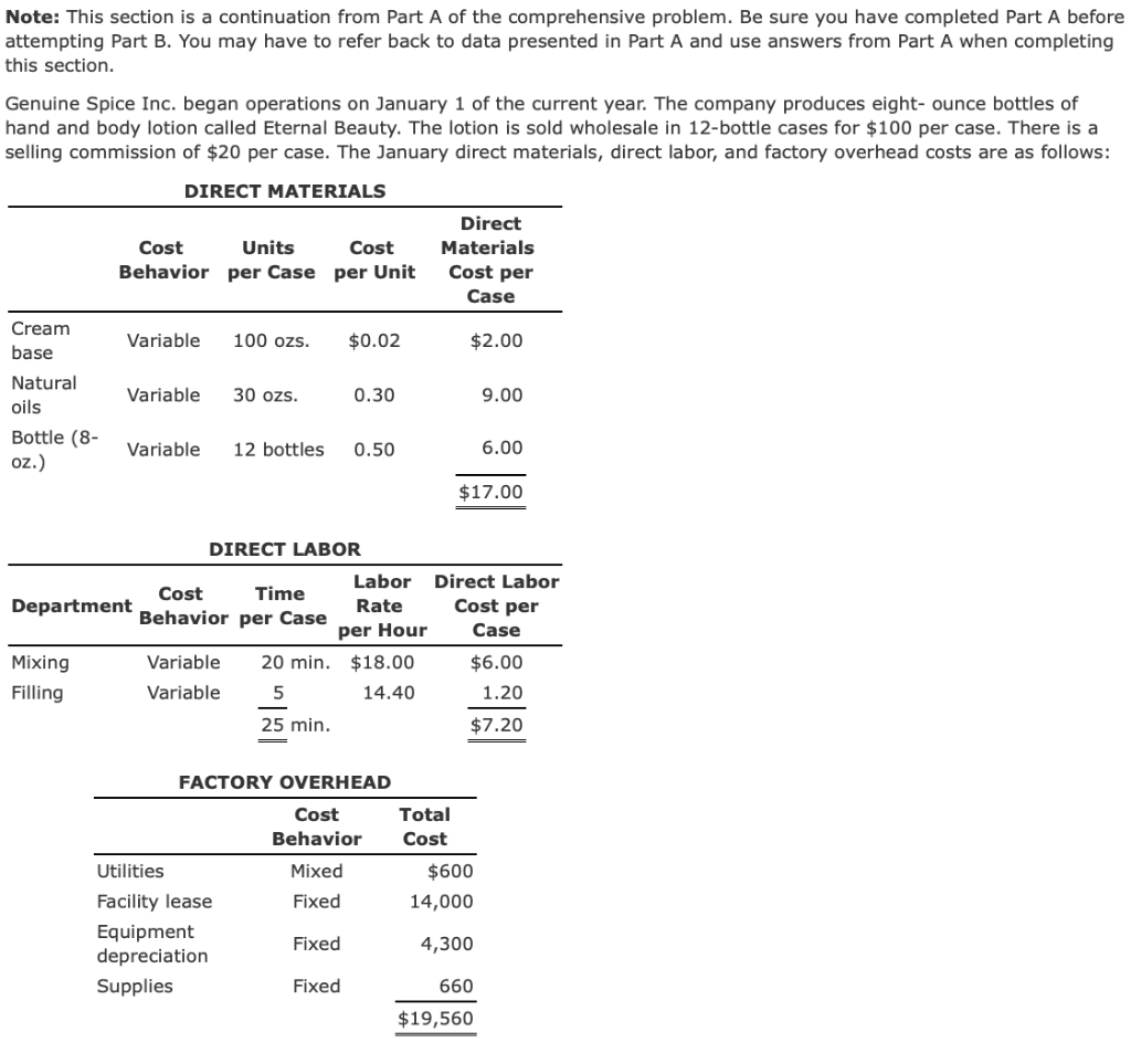 Solved 1. Determine the fixed and variable portion of the | Chegg.com