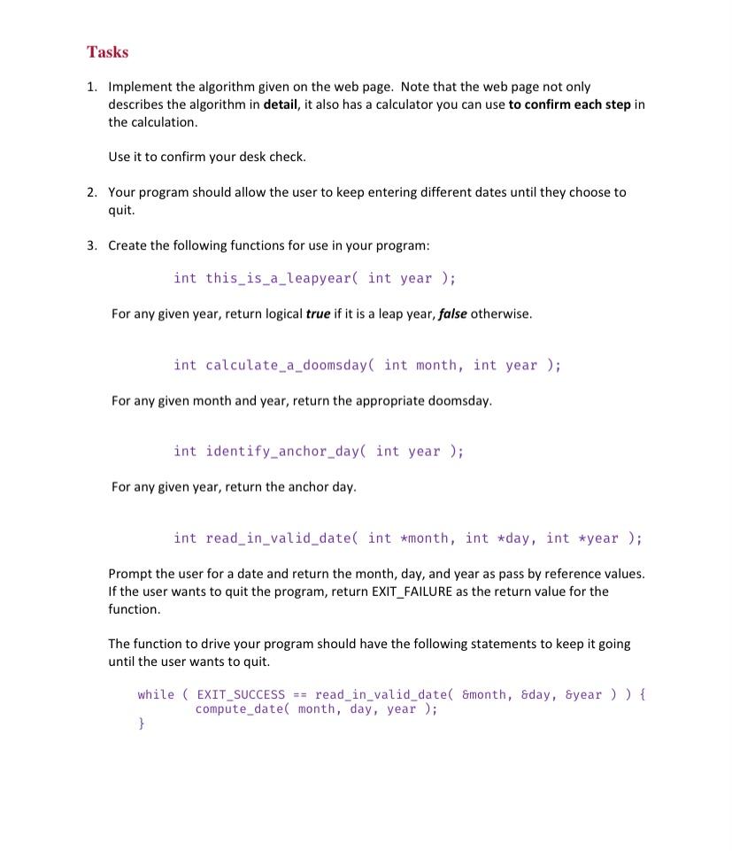 Use the doomsday algorithm to calculate the weekday | Chegg.com