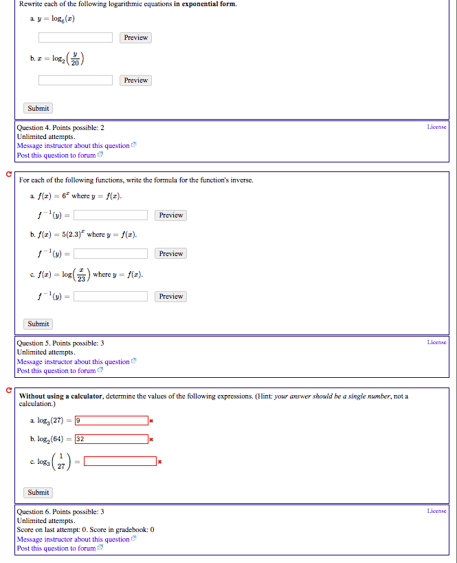 Solved Rewrite each of the following logarithmic equations | Chegg.com