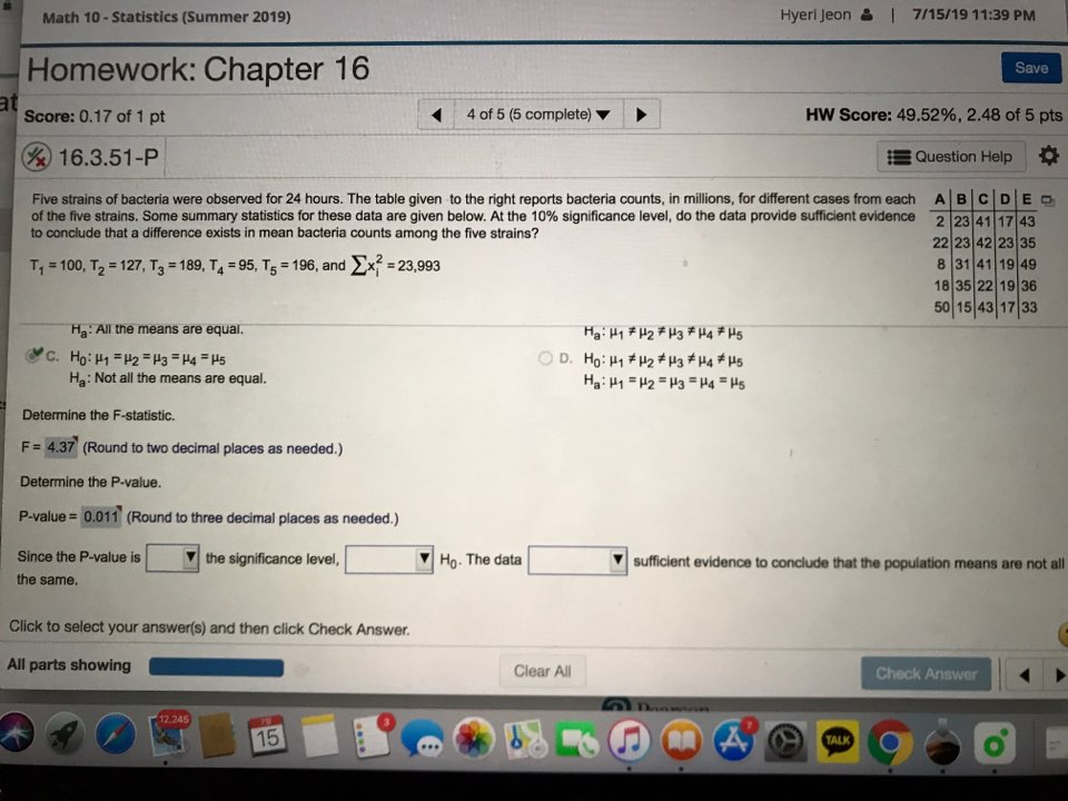 Solved Math 10 - Statistics (Summer 2019) Hyeri Jeon & | Chegg.com
