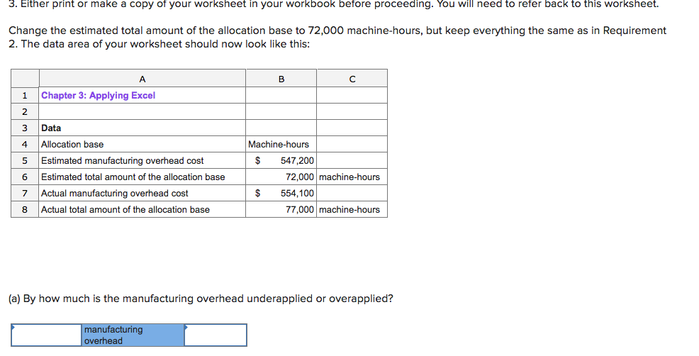 Solved A C D 1 Chapter 3: Applying Excel 3 Data 4 Allocation | Chegg.com