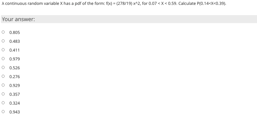 Solved Calculate the mean (mu) of X for the following | Chegg.com