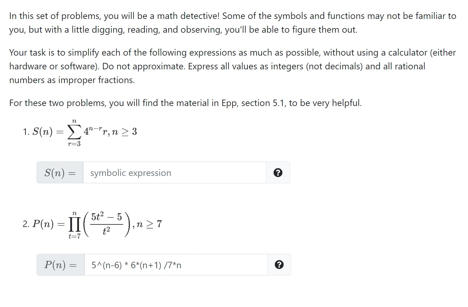 Solved In this set of problems, you will be a math | Chegg.com