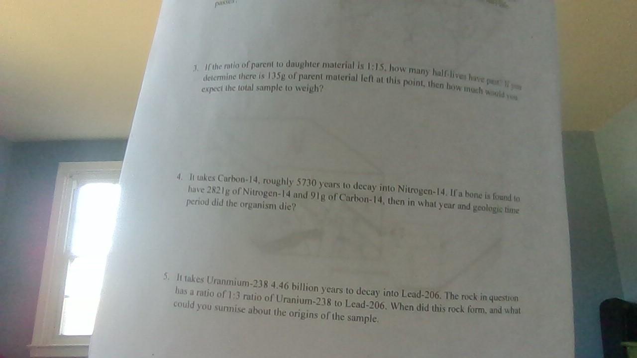 Solved PART H: Absolute Datims Using your understanding of | Chegg.com