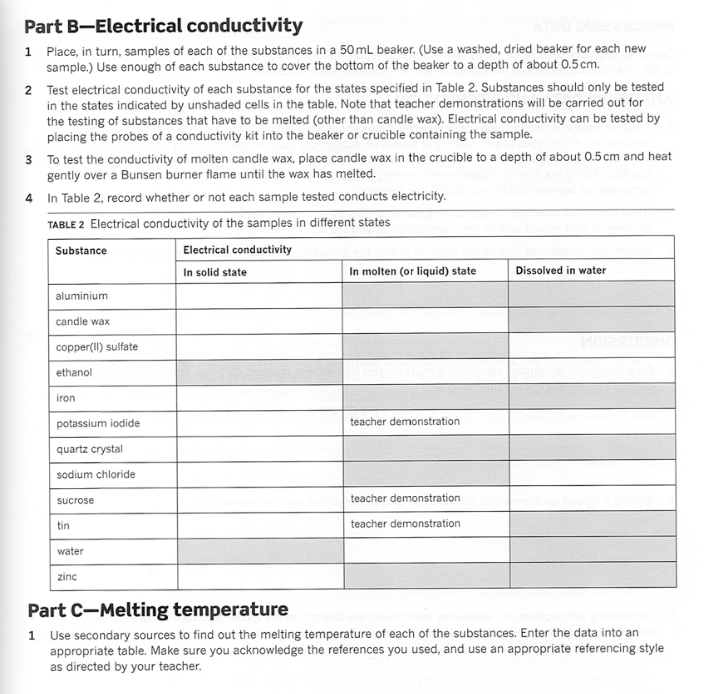 Solved DEPTH STUDY 1.1 Properties of substances-practical | Chegg.com
