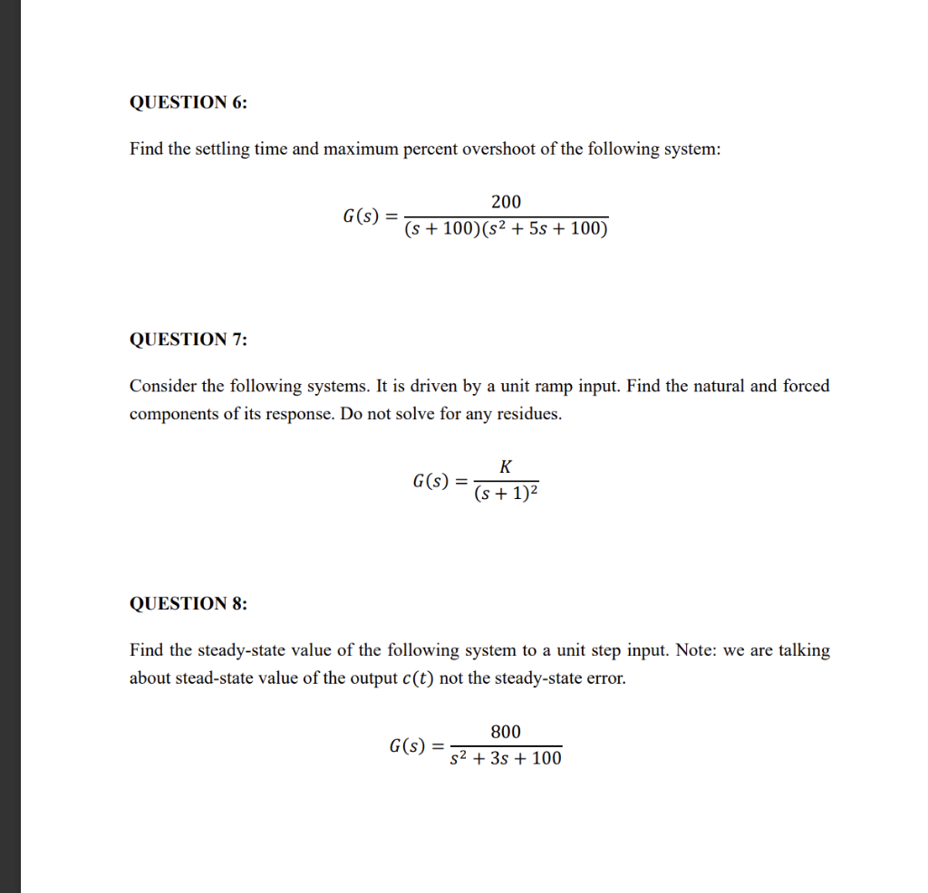 Solved Assignment: Chapter 4 a) Find the damping ratio and | Chegg.com