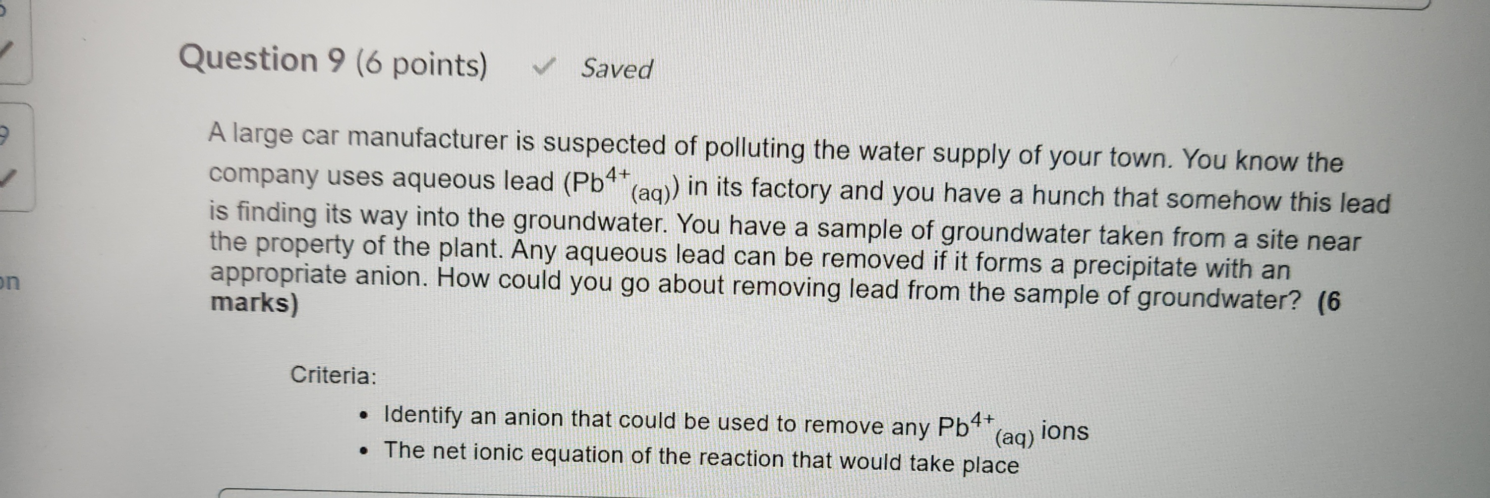 Solved Question 9 (6 ﻿points)A large car manufacturer is | Chegg.com