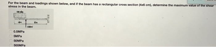 Solved For the beam and loadings shown below, and if the | Chegg.com