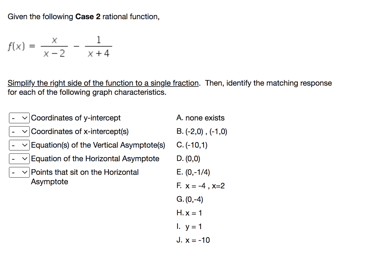 Solved Given the following Case 2 rational function, х f(x) | Chegg.com