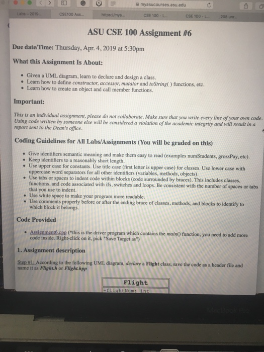a myasucourses.asu.edu Labs-2019 CSE100 Ass httpsya | Chegg.com